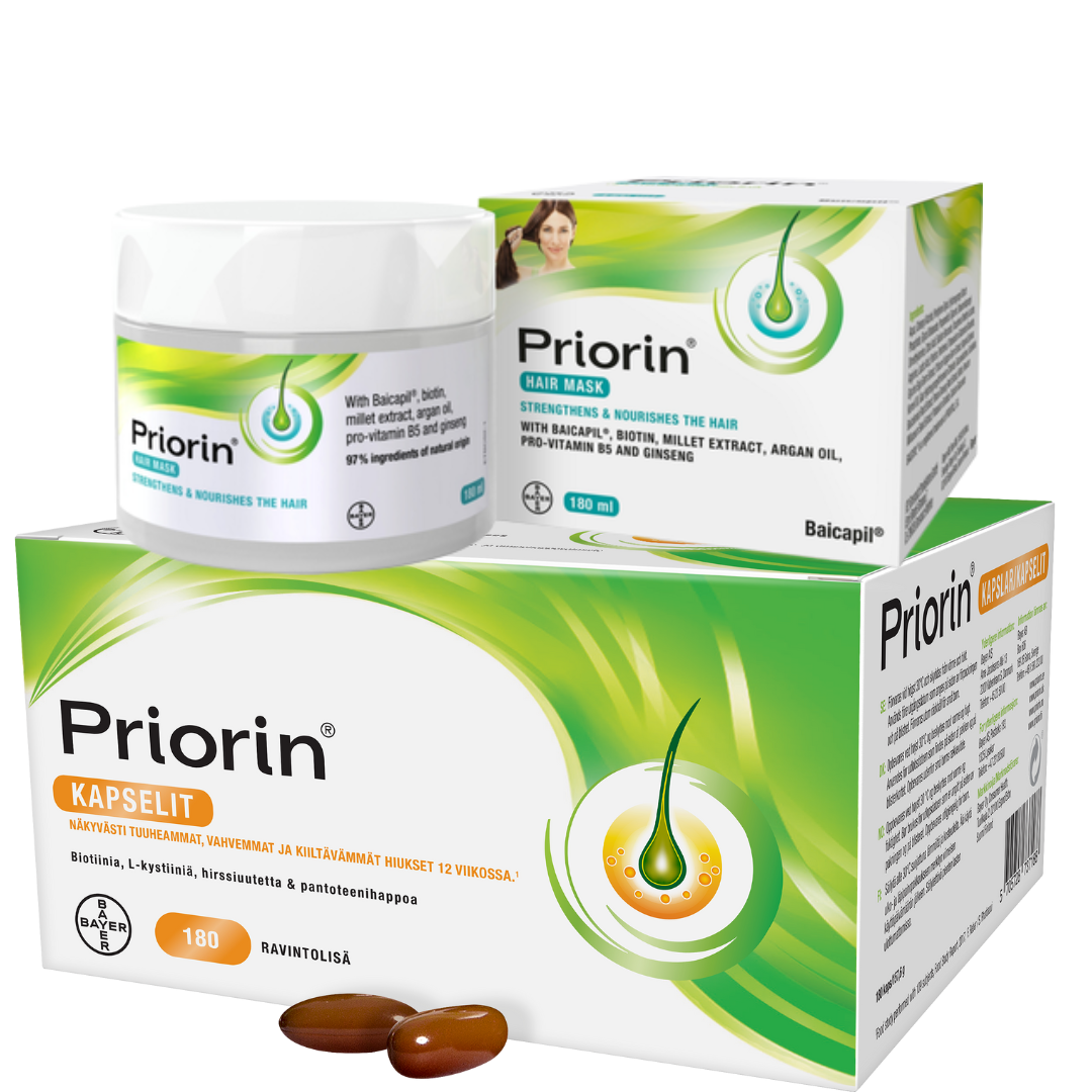 Priorin 180 kaps. + Priorin Hair Mask Hiusnaamio Yhteispakkaus – Karhu ...