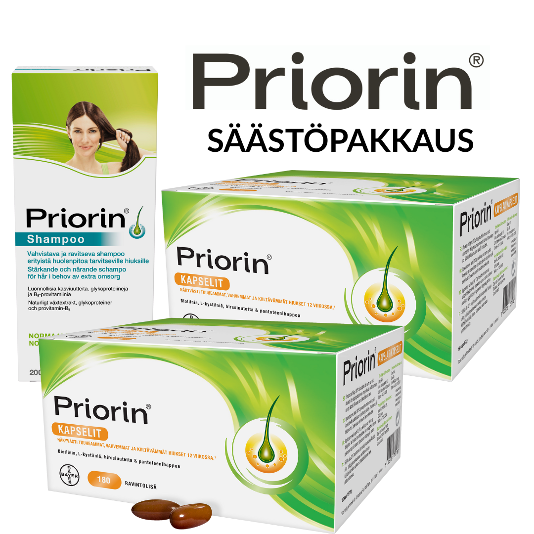 Priorin 2x180 kapselia + Priorin shampoo 200 ml SÄÄSTÖPAKKAUS – Karhu ...