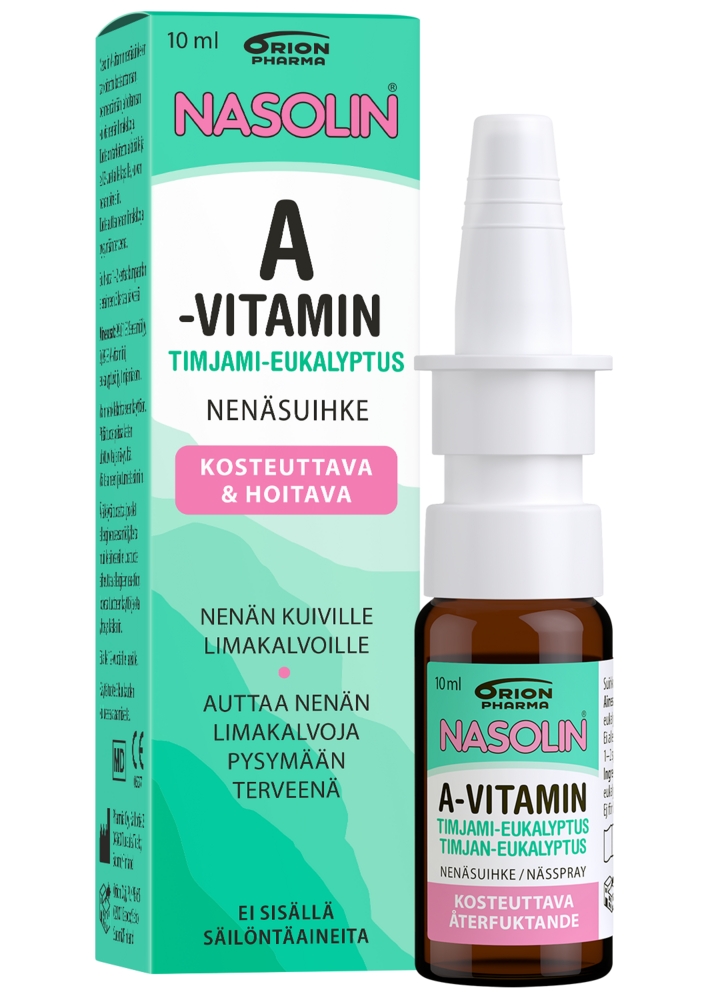 Nasolin A-vitamin Timjami-Eukalyptus nenäsumute 10 ml – Karhu Apteekki