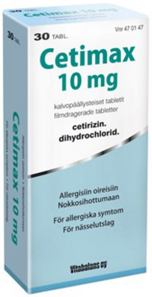 CETIMAX tabletti, kalvopäällysteinen 10 mg 30 fol – Karhu Apteekki