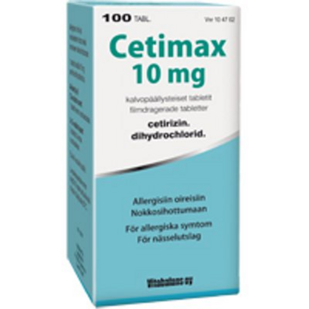 CETIMAX tabletti, kalvopäällysteinen 10 mg 100 fol – Lääkeverkkokauppa ...
