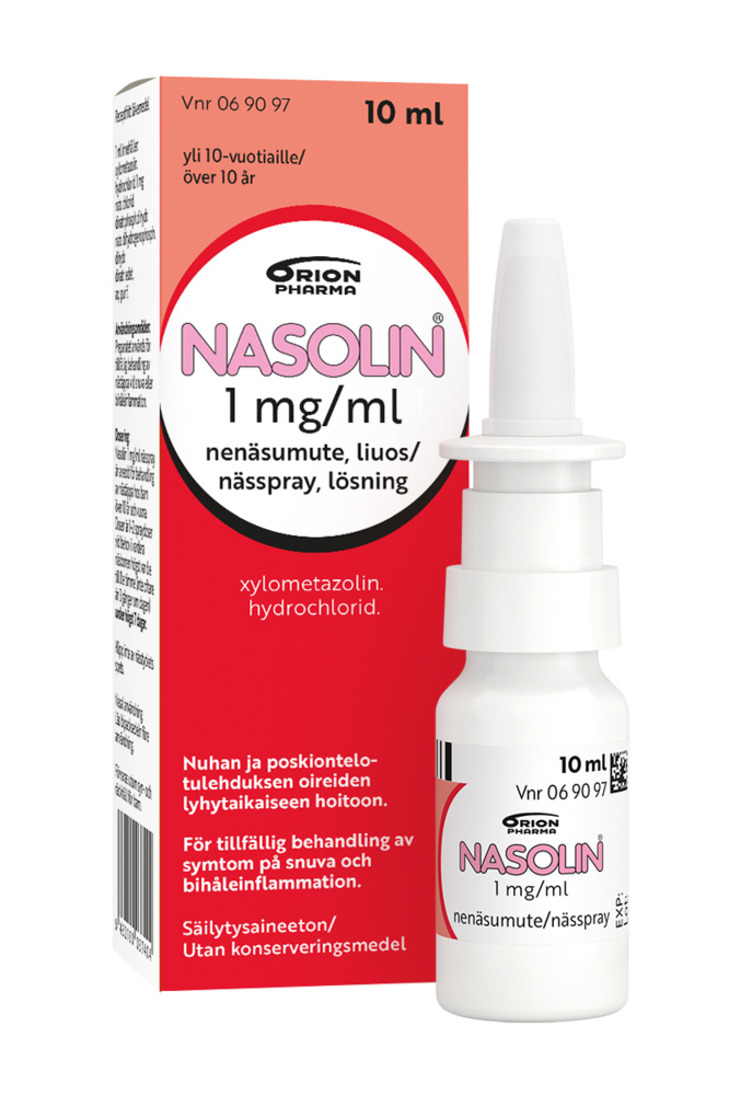 NASOLIN nenäsumute, liuos 1 mg/ml säilytysaineeton 10 ml – Karhu Apteekki